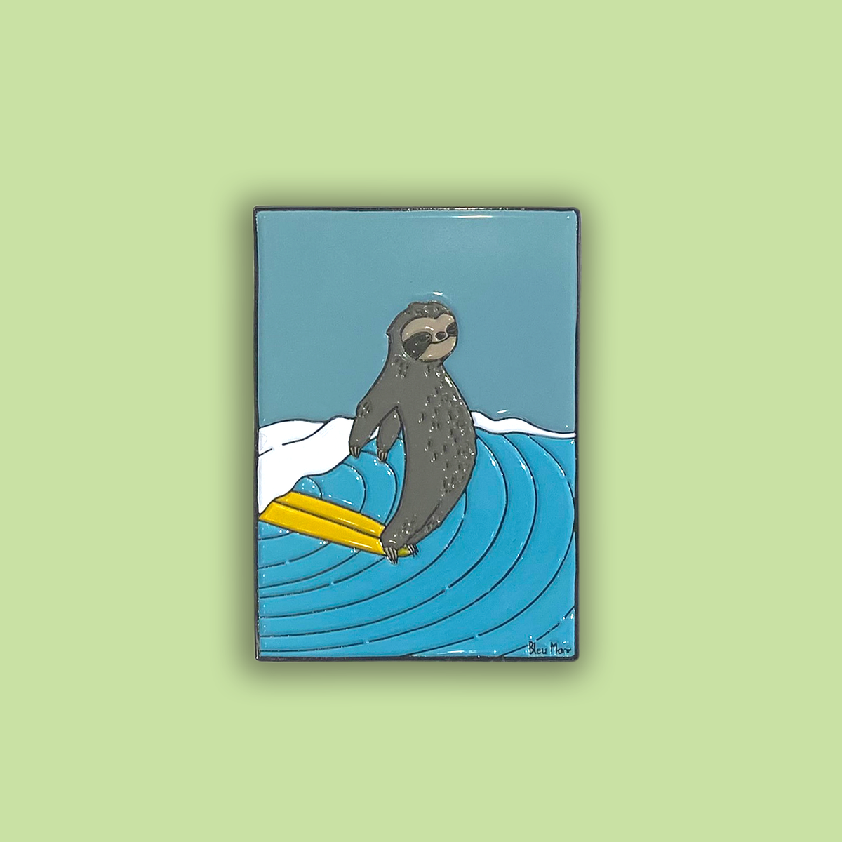 Surfing Sloth Make Original Enamel Pin – MAKE Vancouver