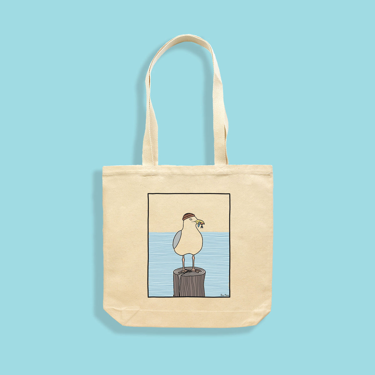 MAKE Original - Cool Seagull Bleu Marie - Tote Bag Natural – MAKE Vancouver